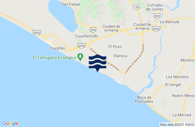 Tabla de Mareas de Armería Hoy | Pleamar y Bajamar | Colima | Mexico